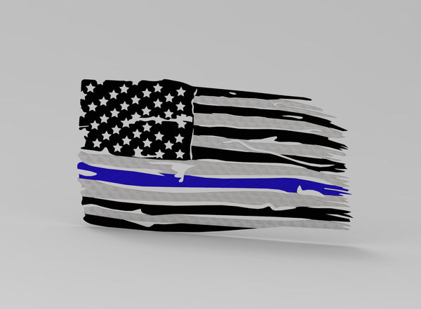 Police Tattered Flag - Innovative Customs, LLC